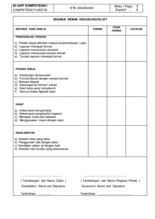 Nota praktikal report senggaraan | PDF