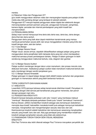 Nota psv (perkembangan seni kanak) | PDF