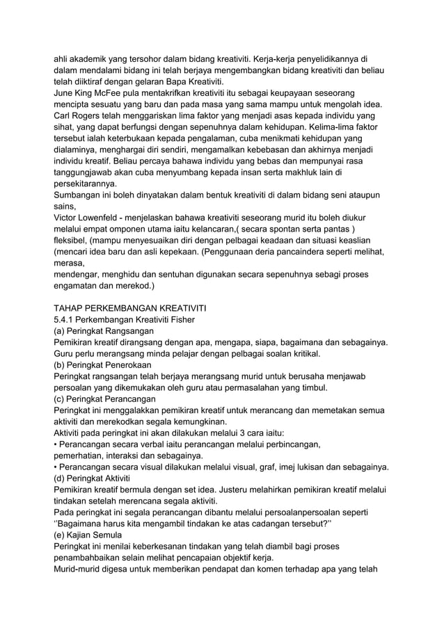 Nota psv (perkembangan seni kanak) | PDF