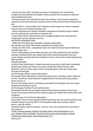 Nota psv (perkembangan seni kanak) | DOC