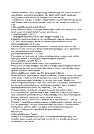 Nota psv (perkembangan seni kanak) | DOC