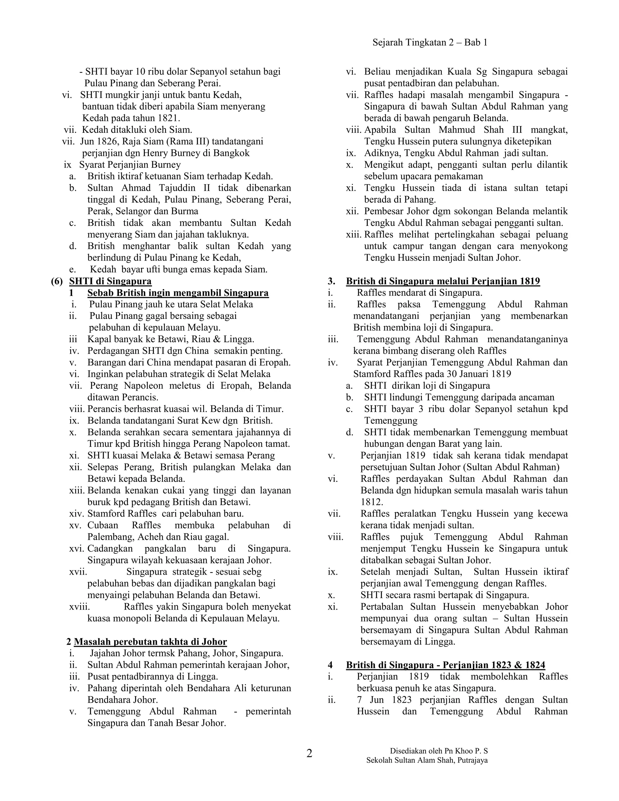 Nota ringkas bab 1 ting 2 | PDF