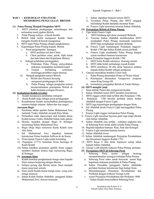 Nota ringkas bab 1 ting 2 | PDF