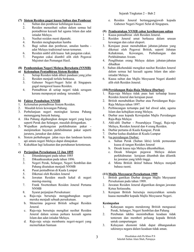 Nota ringkas bab 2 ting 2 | PDF