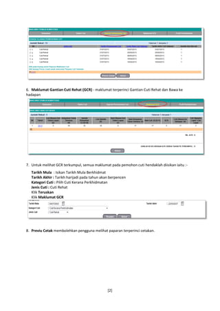 Ringkasan penggunaan cuti HRMIS | PDF