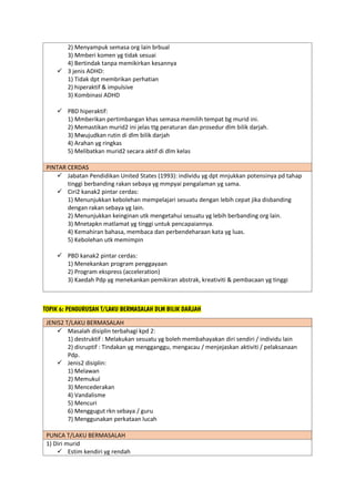 Nota ringkas pengurusan bilik darjah | PDF