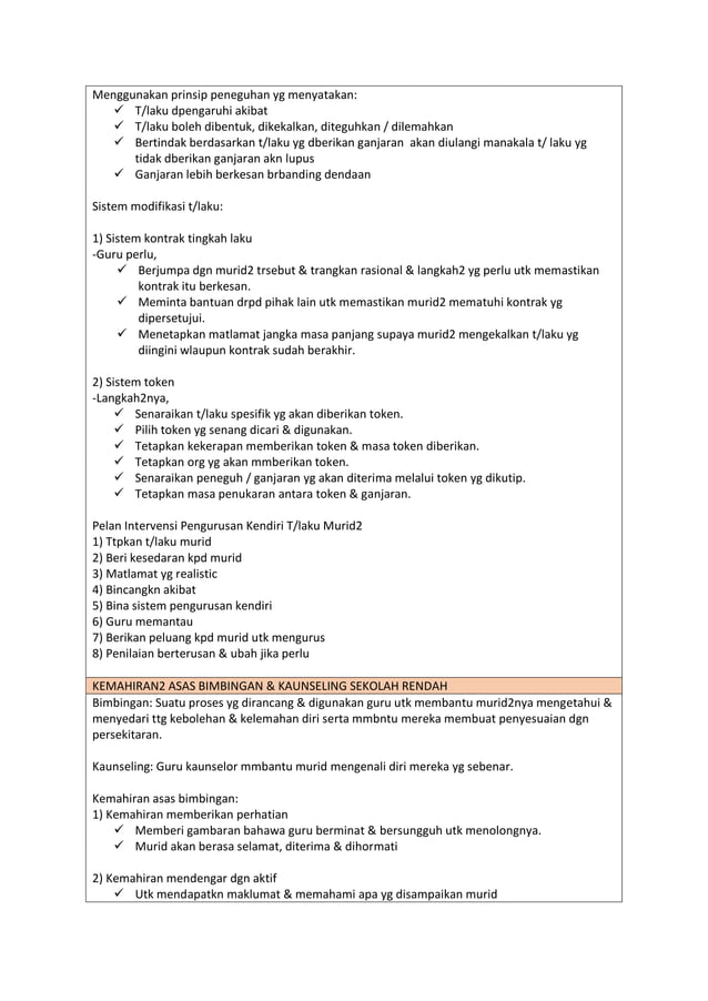 Nota ringkas pengurusan bilik darjah | PDF