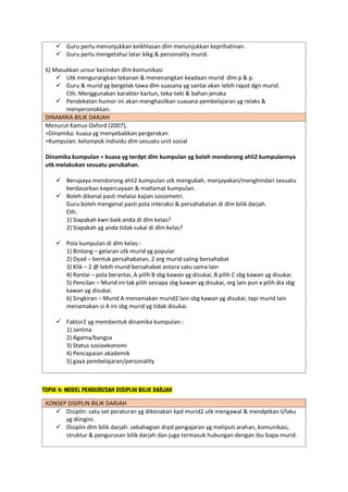 Nota ringkas pengurusan bilik darjah | PDF