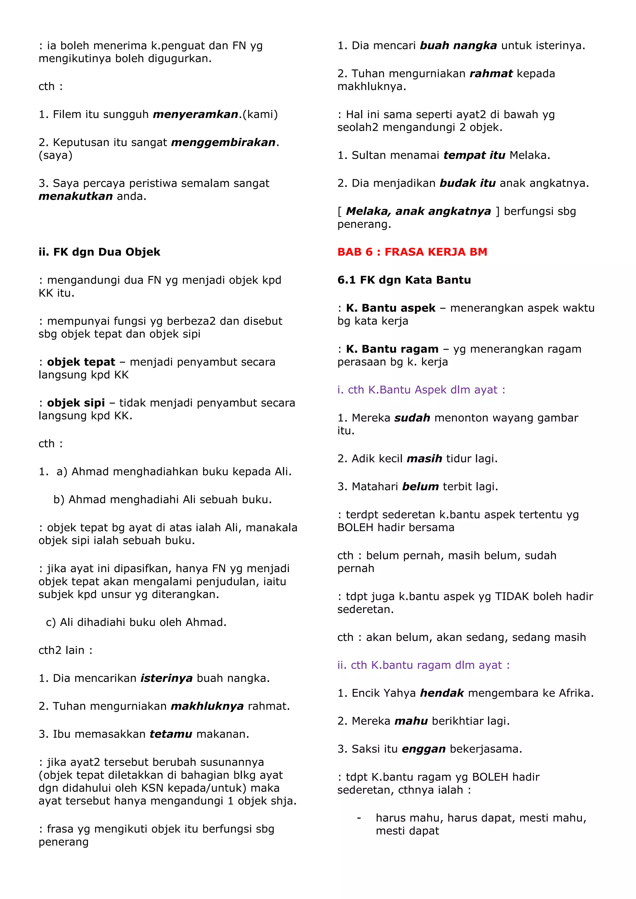 Nota ringkas sintaksis | DOCX