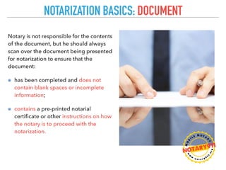 Notarization Basics - Steps to Proper Notarization | PDF
