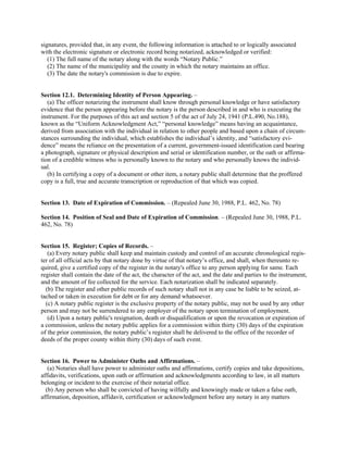 PA Notary Law | PDF