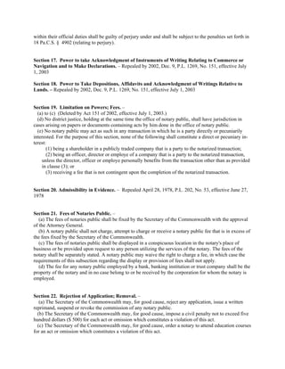 PA Notary Law | PDF