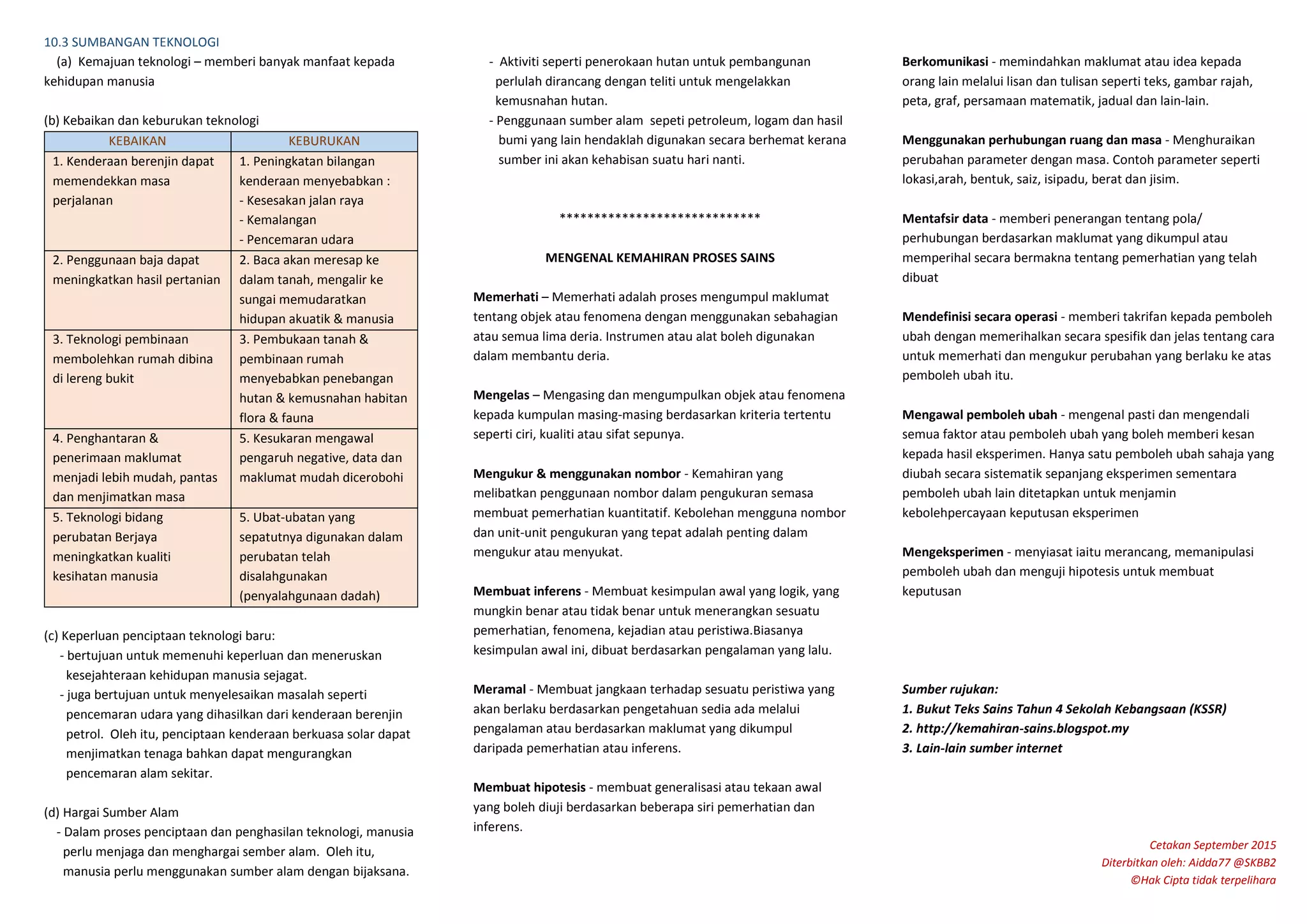Nota sains tahun 4 kssr | PDF