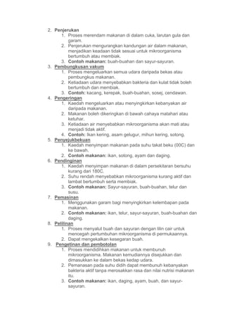 Nota sains tahun 6 pengawetan makanan | PDF