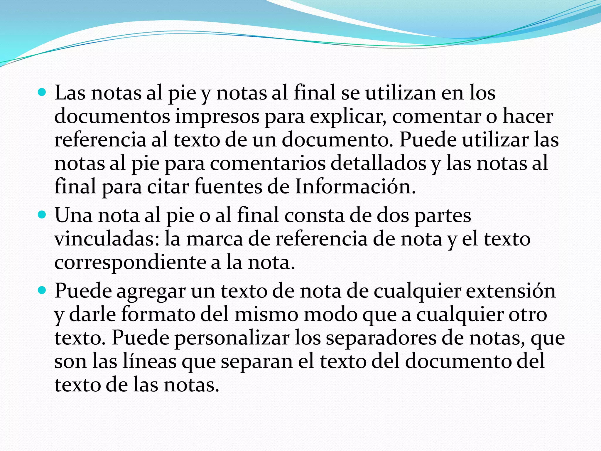 Notas al pie WORD | PPT