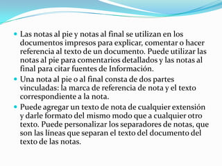 Notas al pie WORD | PPTX