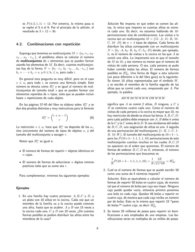 Notas combinatoria | PDF