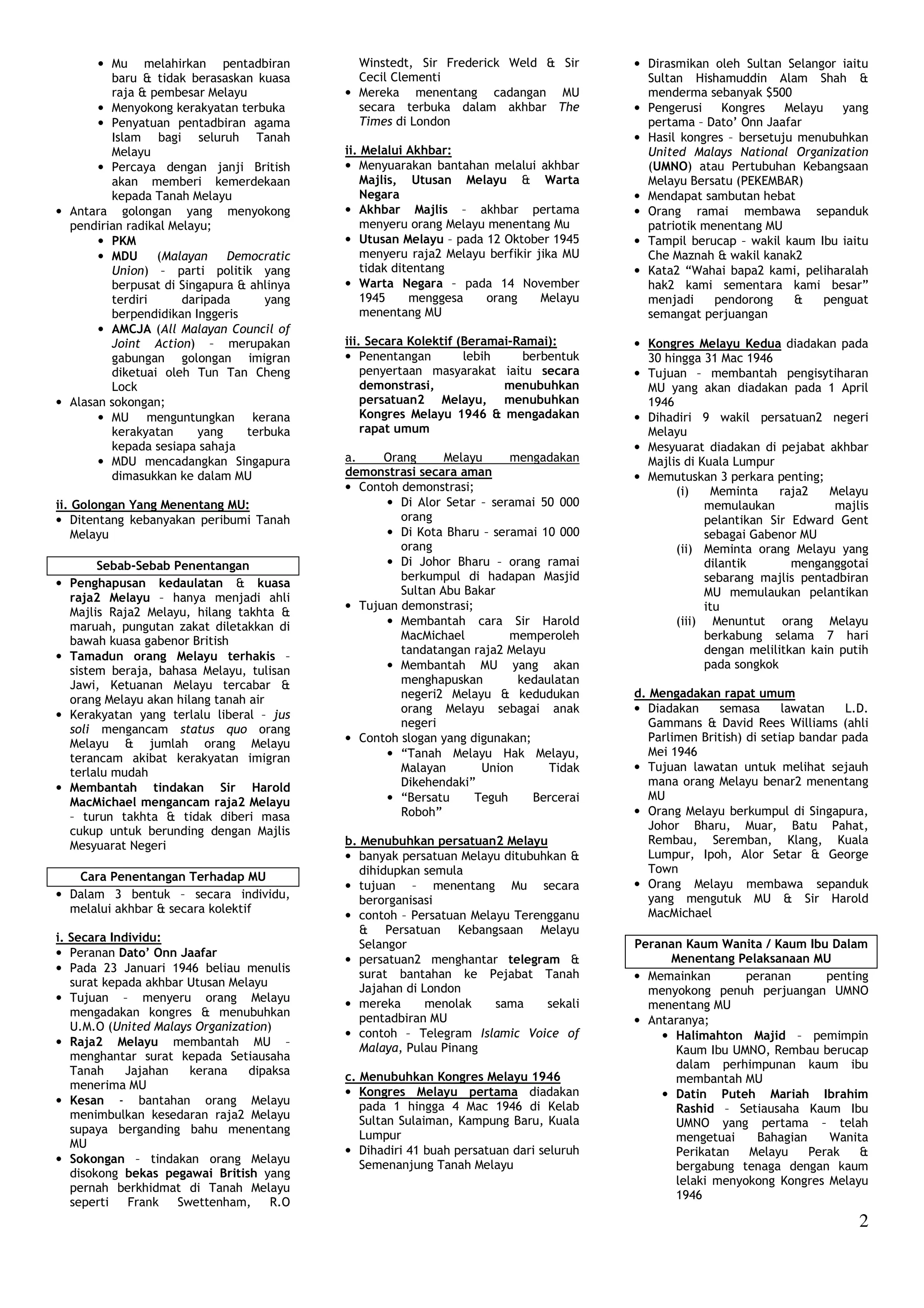 Nota sejarah tingkatan 3 bab 2 | PDF