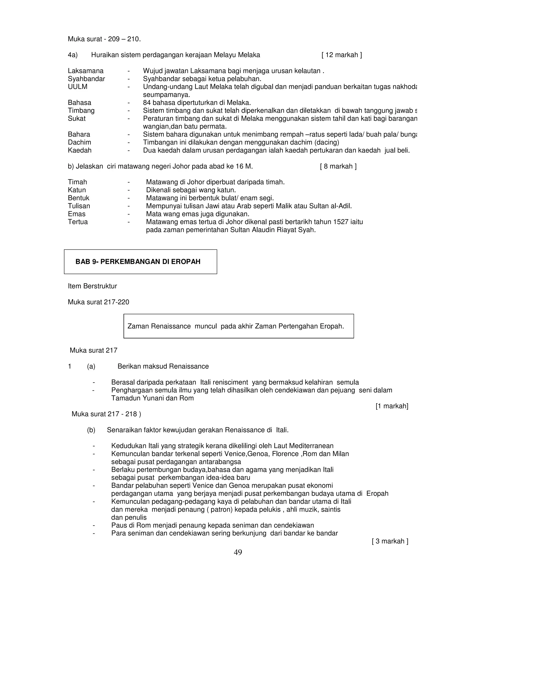 Nota sejarah tingkatan 4 | PDF