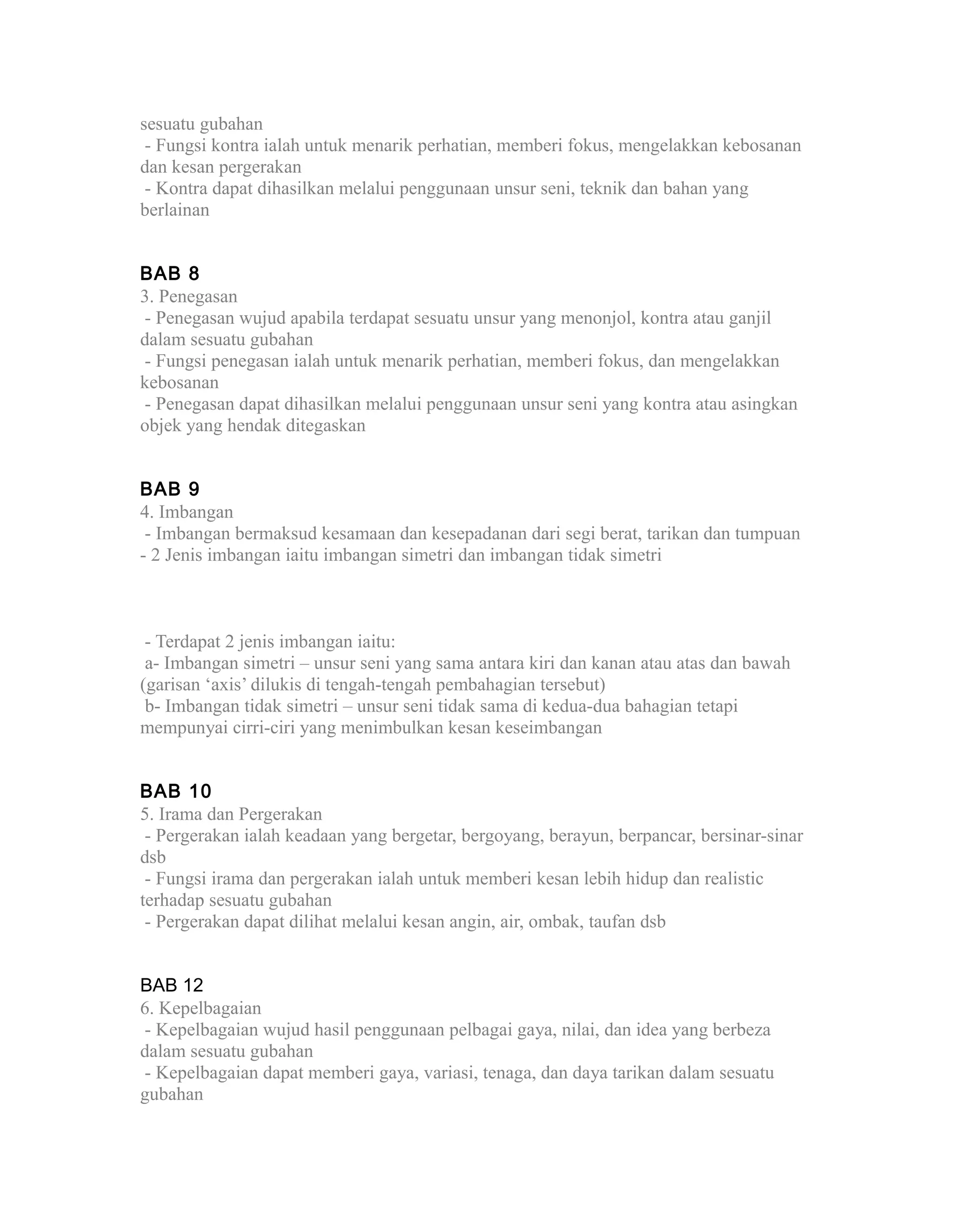 NOTA PENDIDIKAN SENI VISUAL TINGKATAN 1 | DOC