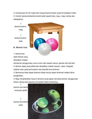 NOTA PENDIDIKAN SENI VISUAL TINGKATAN 1 | DOC
