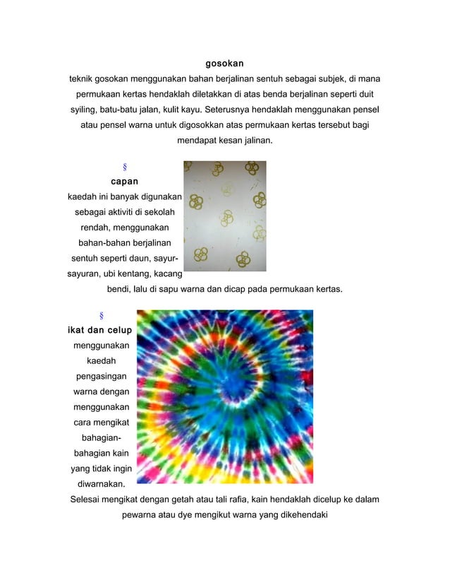 NOTA PENDIDIKAN SENI VISUAL TINGKATAN 1