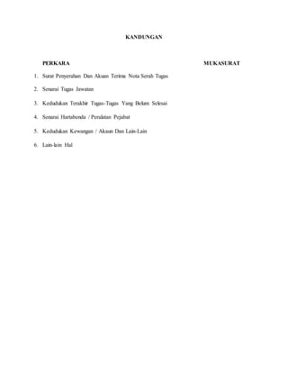 Nota serah tugas | DOCX