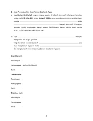 Nota serah tugas norizan | DOCX