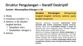 Materi matakuliah algoritma pemrograman : notasi algoritma | PPTX