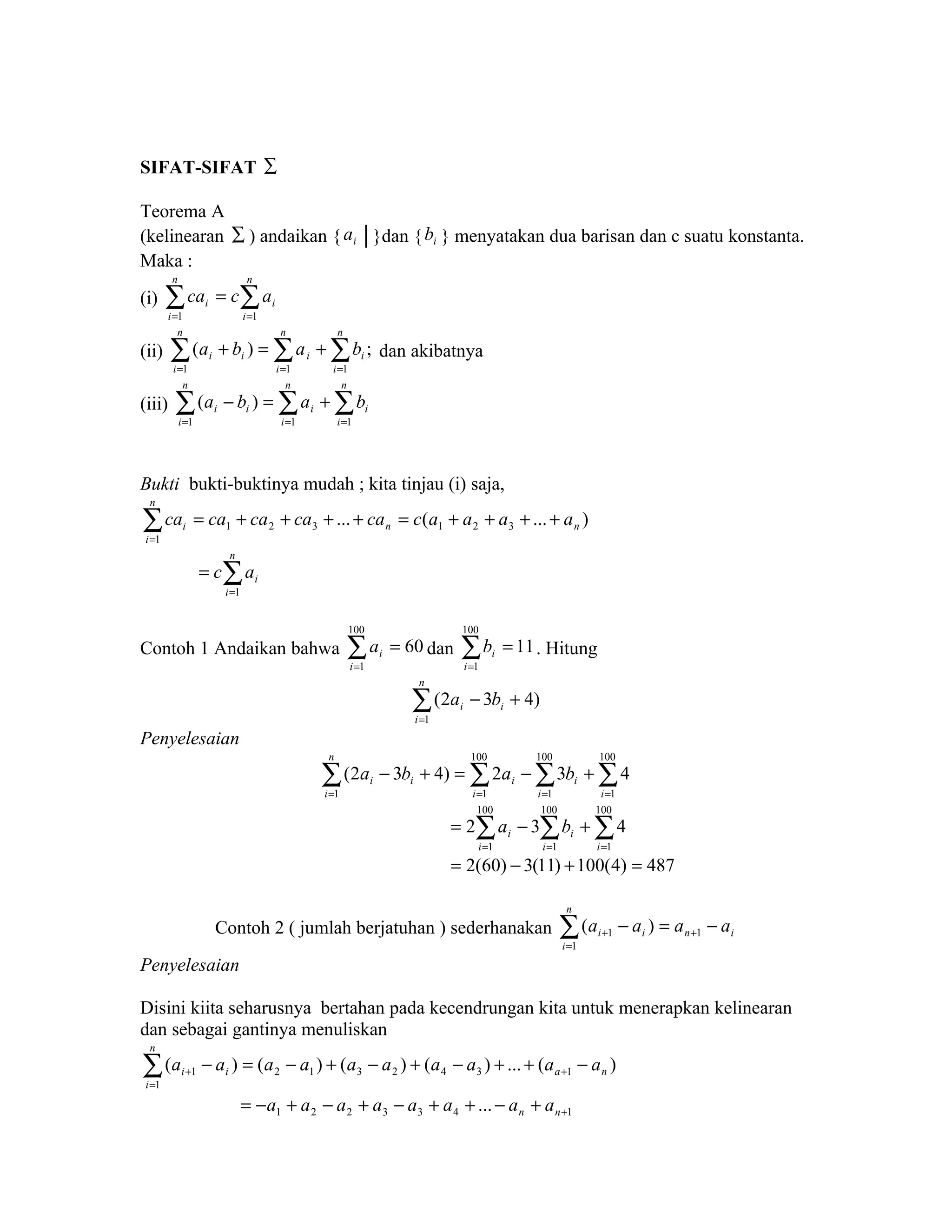 Notasi jumlah dan sigma | DOC