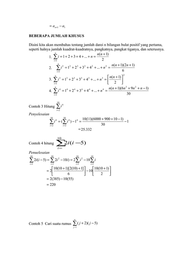 Notasi jumlah dan sigma | DOC