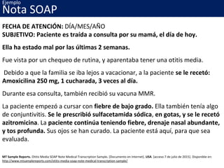 Nota de Evolución o Nota SOAP | PPT