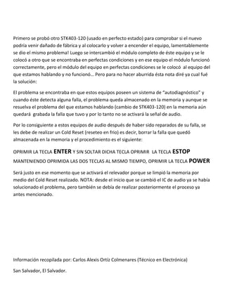 Nota sobre equipos de audio sony hcd gnx880 y hcd-gnx780 | PDF