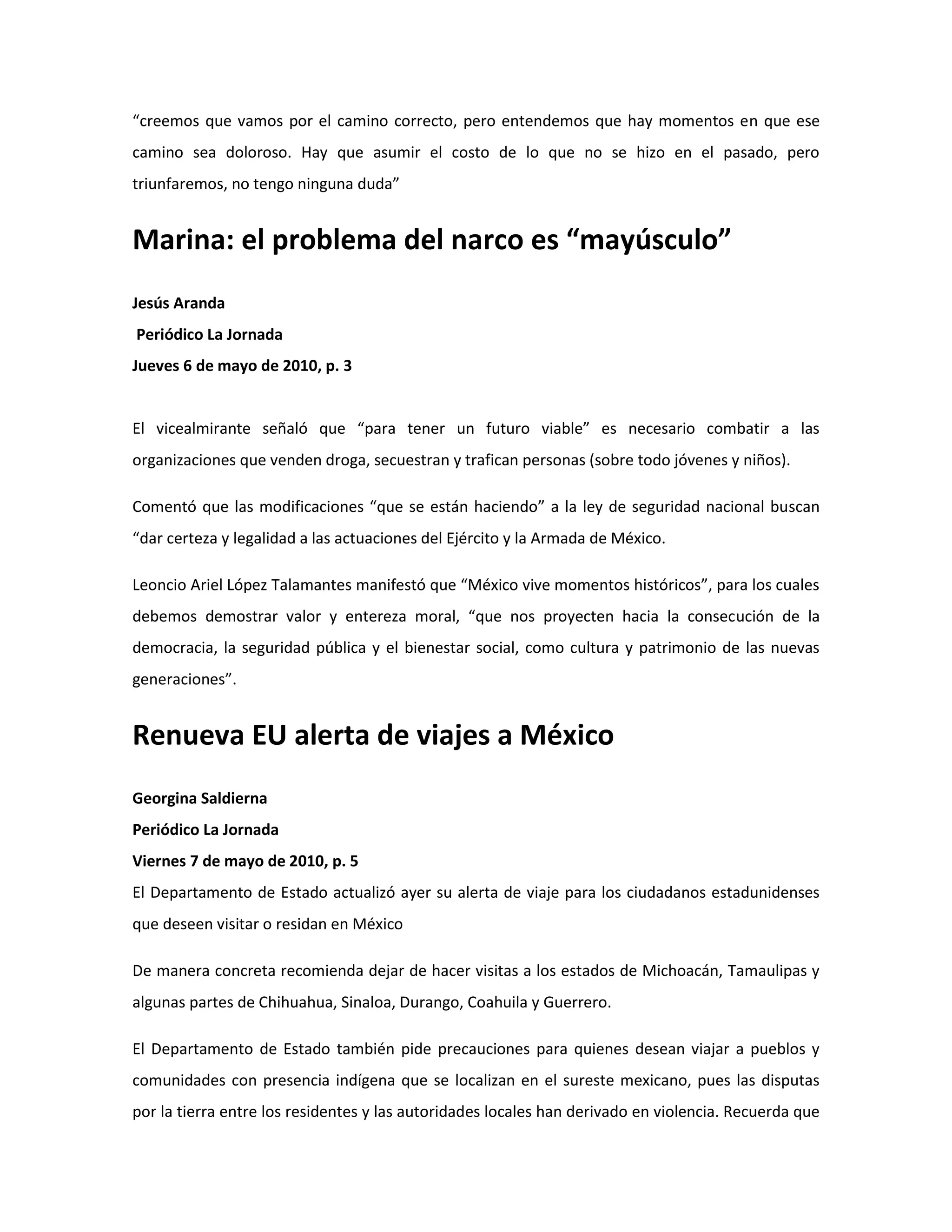 Notas periodisticas 8 columnas mayo y junio | PDF