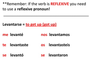 Notas preterite ar verbs | PPTX