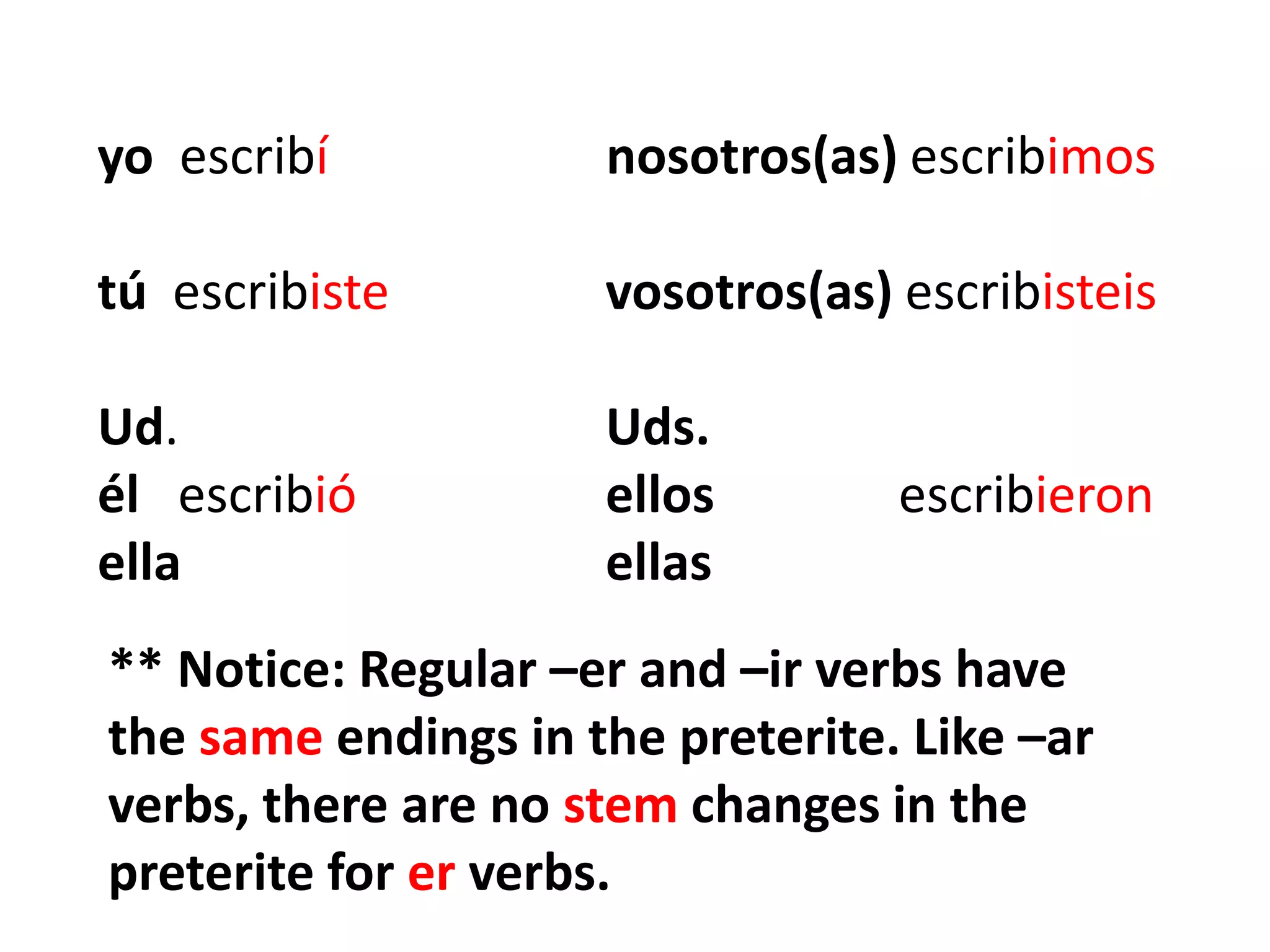 Notas preterite er ir verbs | PPT