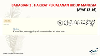 NOTA TADABBUR SURAH AL-MUKMINUN (AYAT 1-50) | PDF