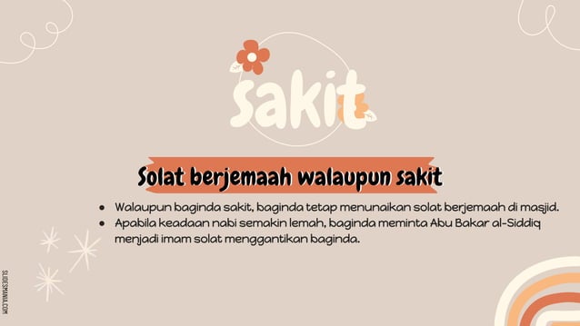 Nota Pendidikan Islam Tahun 6 - Kewafatan Nabi Muhammad SAW | PPT