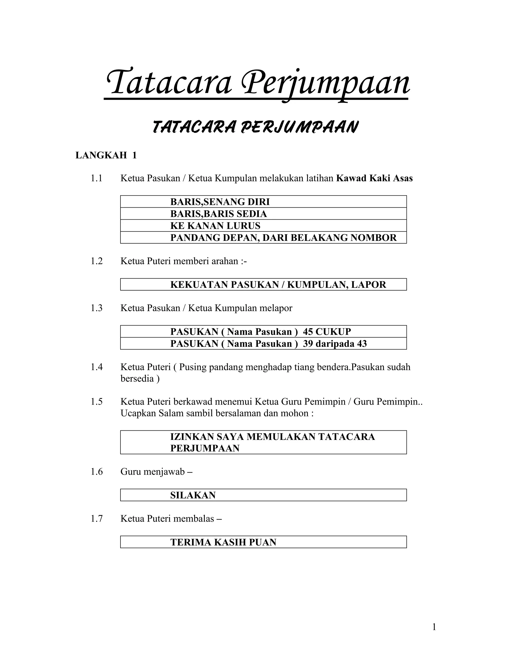 Nota tatacara perjumpaan ppim | PDF