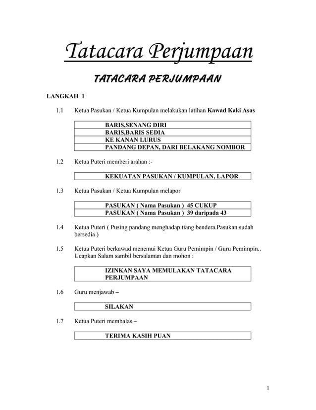 Nota tatacara perjumpaan ppim | PDF