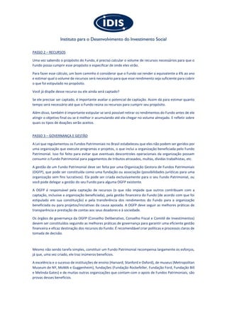 Nota técnica: Fundos Patrimoniais Filantrópicos | PDF