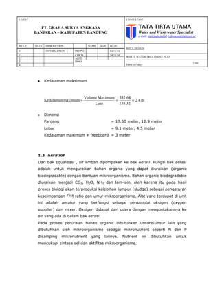 Nota teknis, sop, estimasi pengolahan limbah pt. gsa | PDF