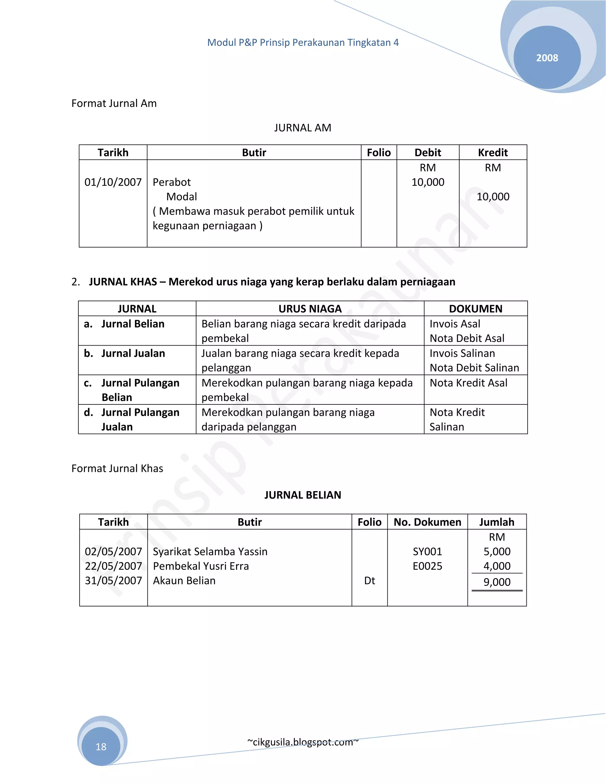 Nota tingkatan 4 prinsip akaun | PDF