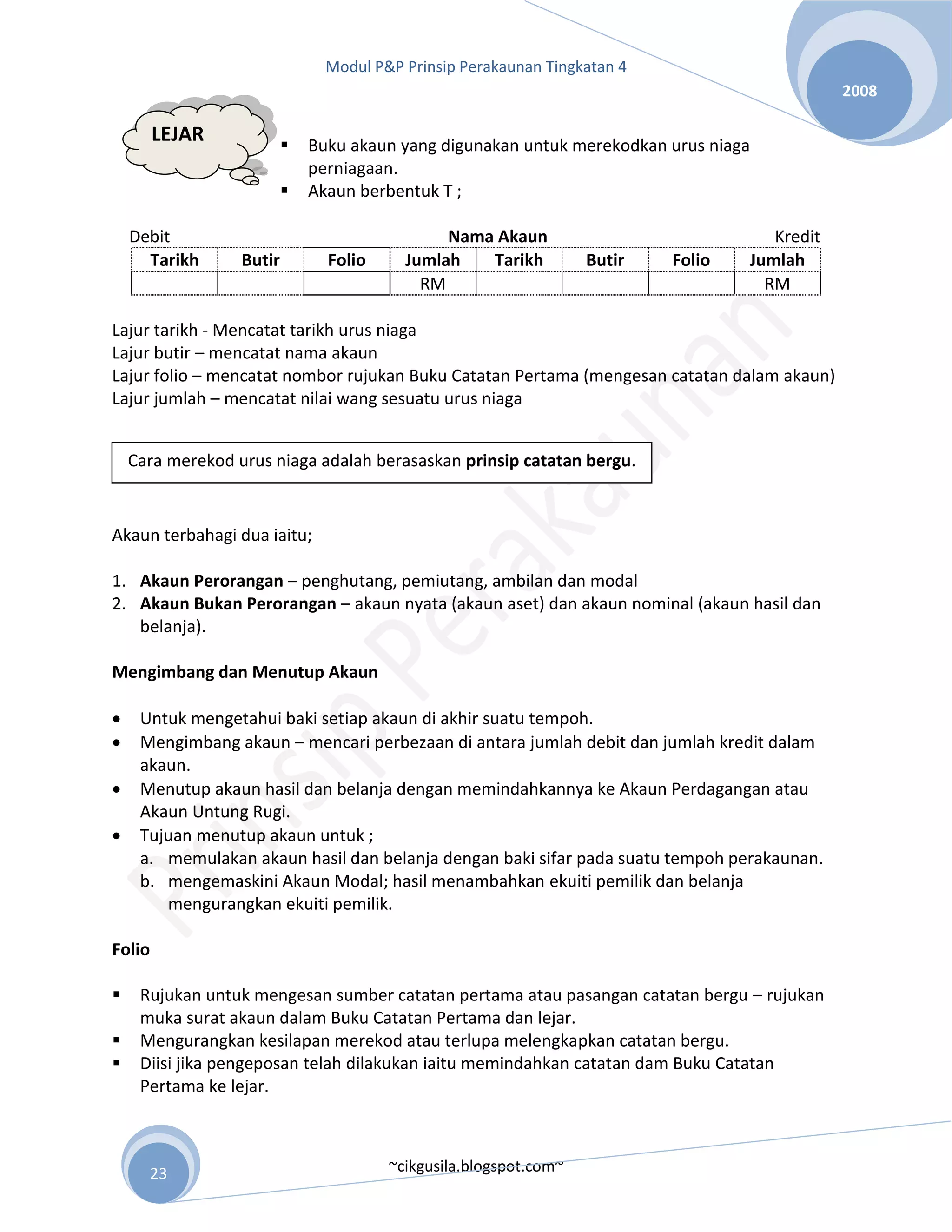 Nota tingkatan 4 prinsip akaun | PDF