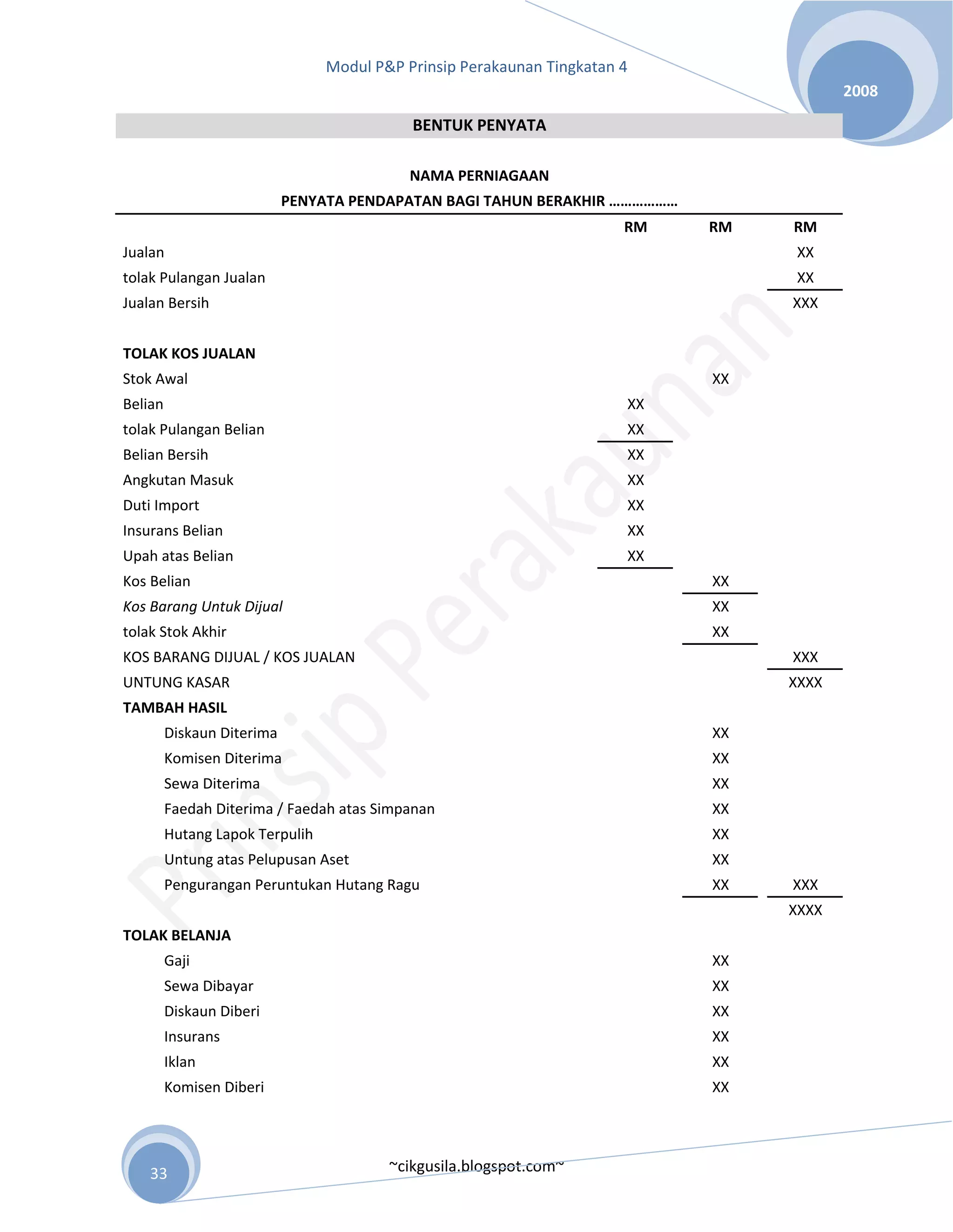 Nota tingkatan 4 prinsip akaun | PDF