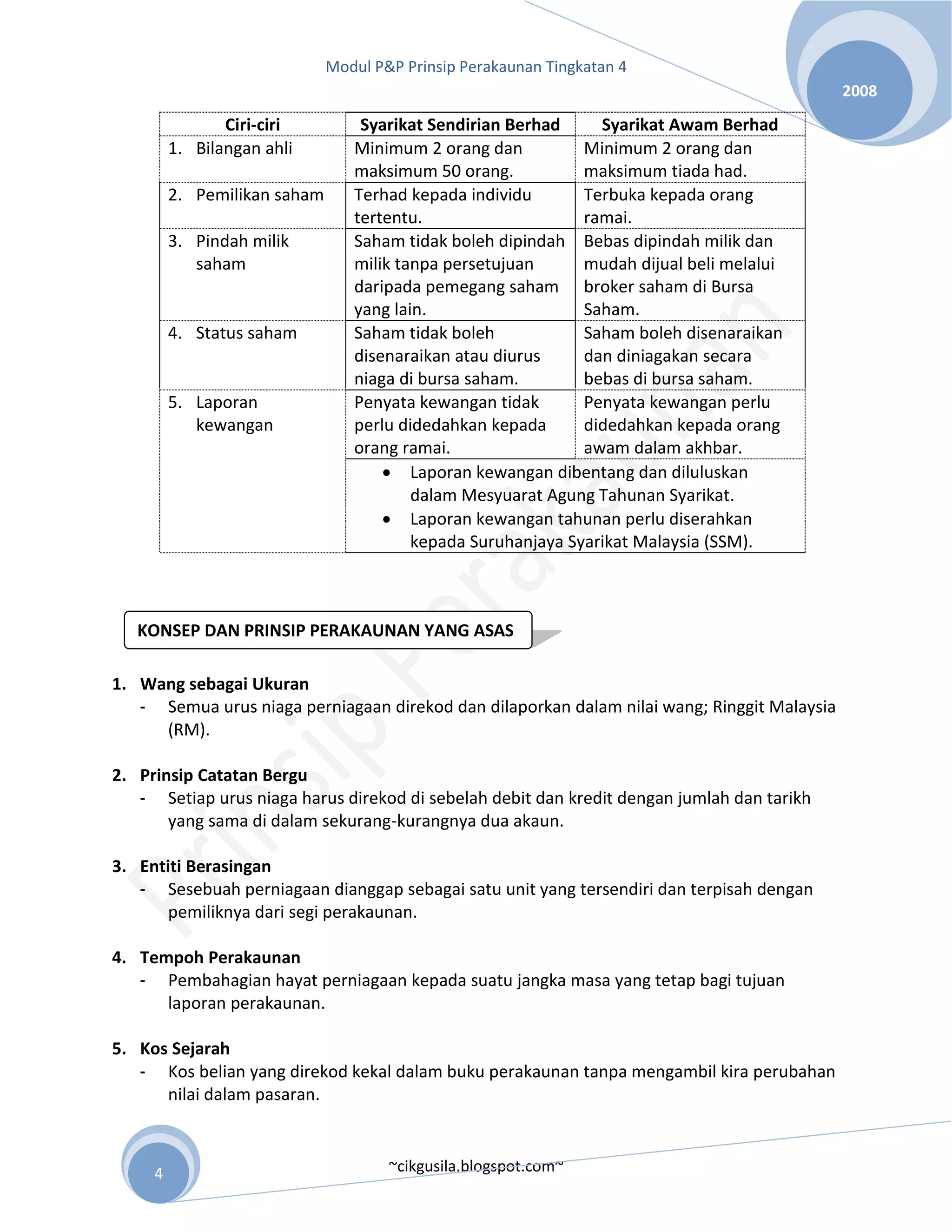Nota tingkatan 4 prinsip akaun | PDF