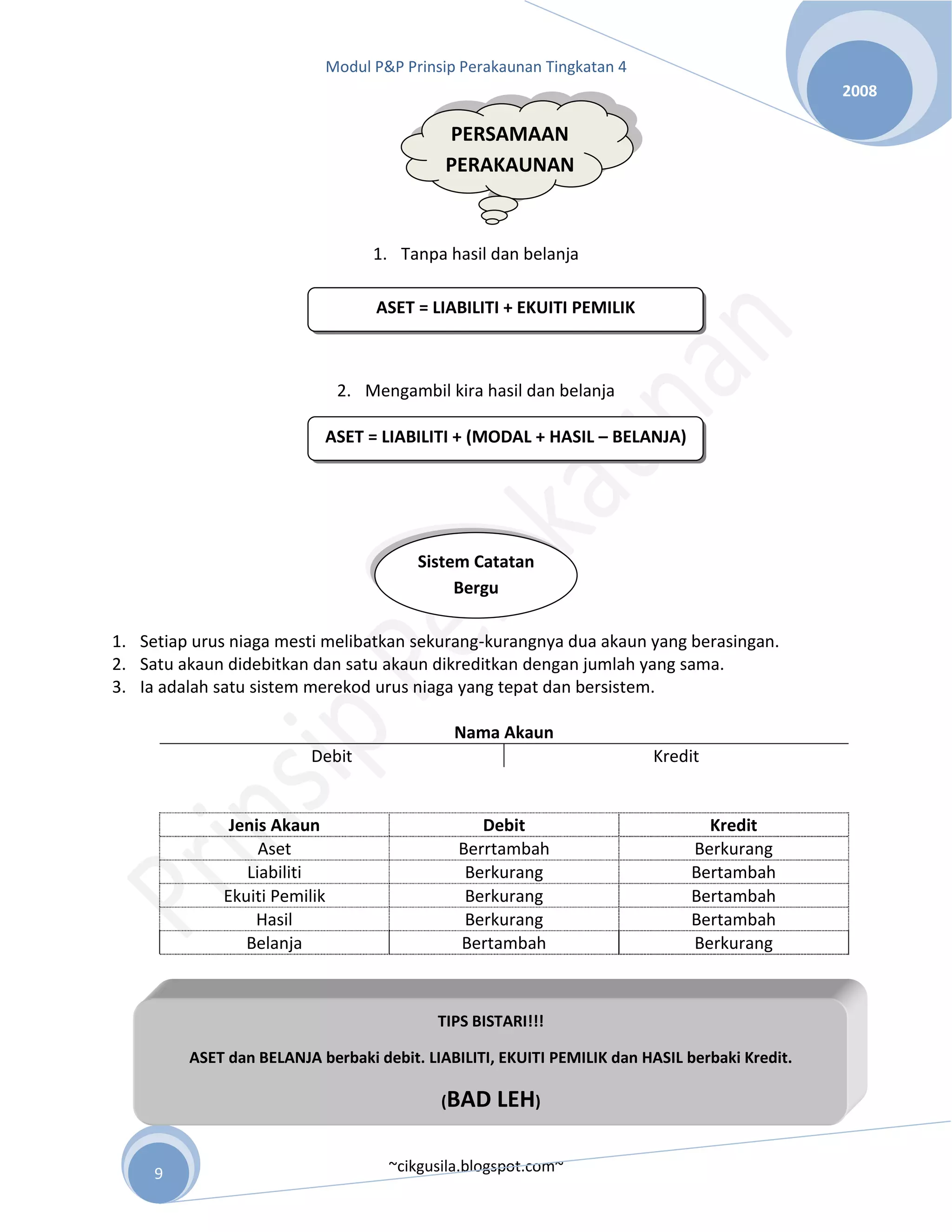 Nota tingkatan 4 prinsip akaun | PDF