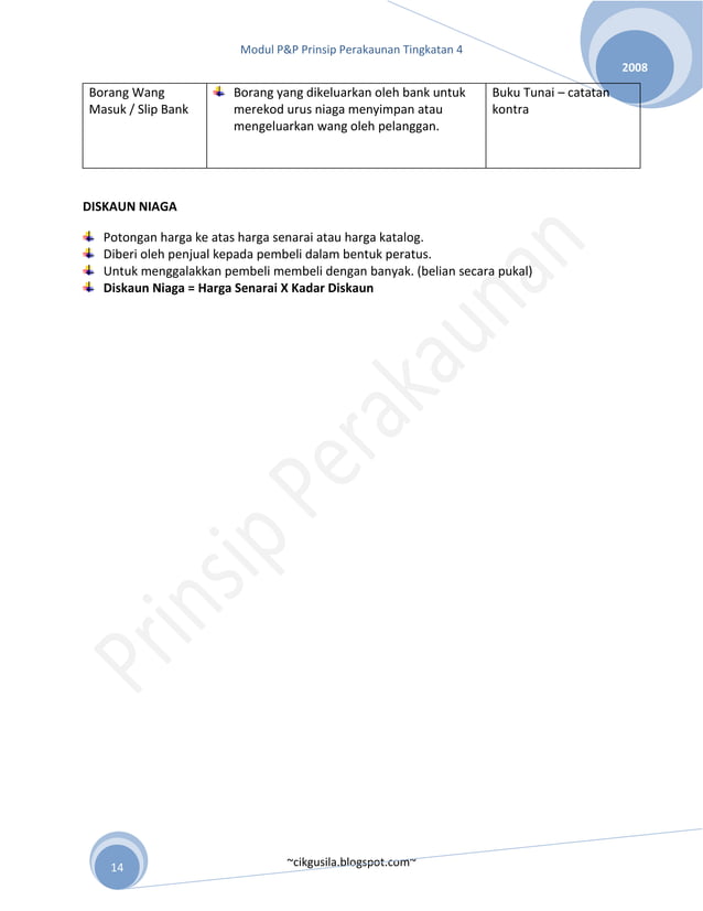 Nota tingkatan 4 prinsip akaun | PDF