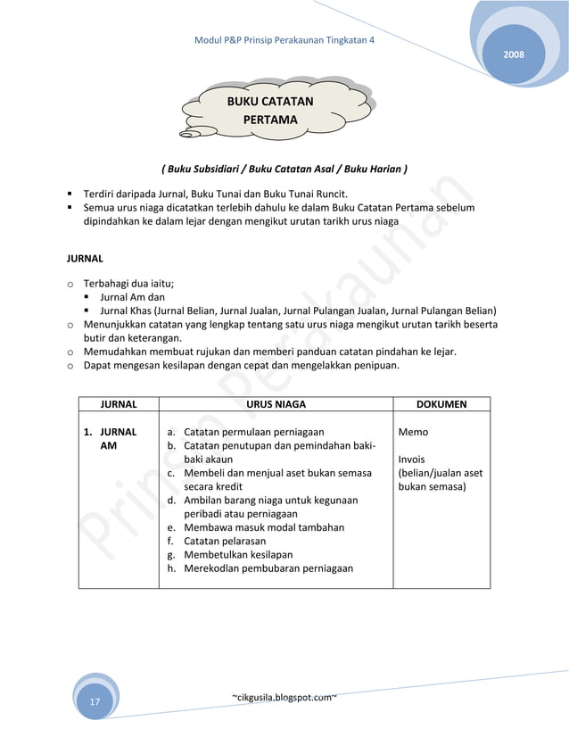 Nota tingkatan 4 prinsip akaun | PDF