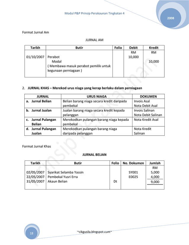 Nota tingkatan 4 prinsip akaun | PDF